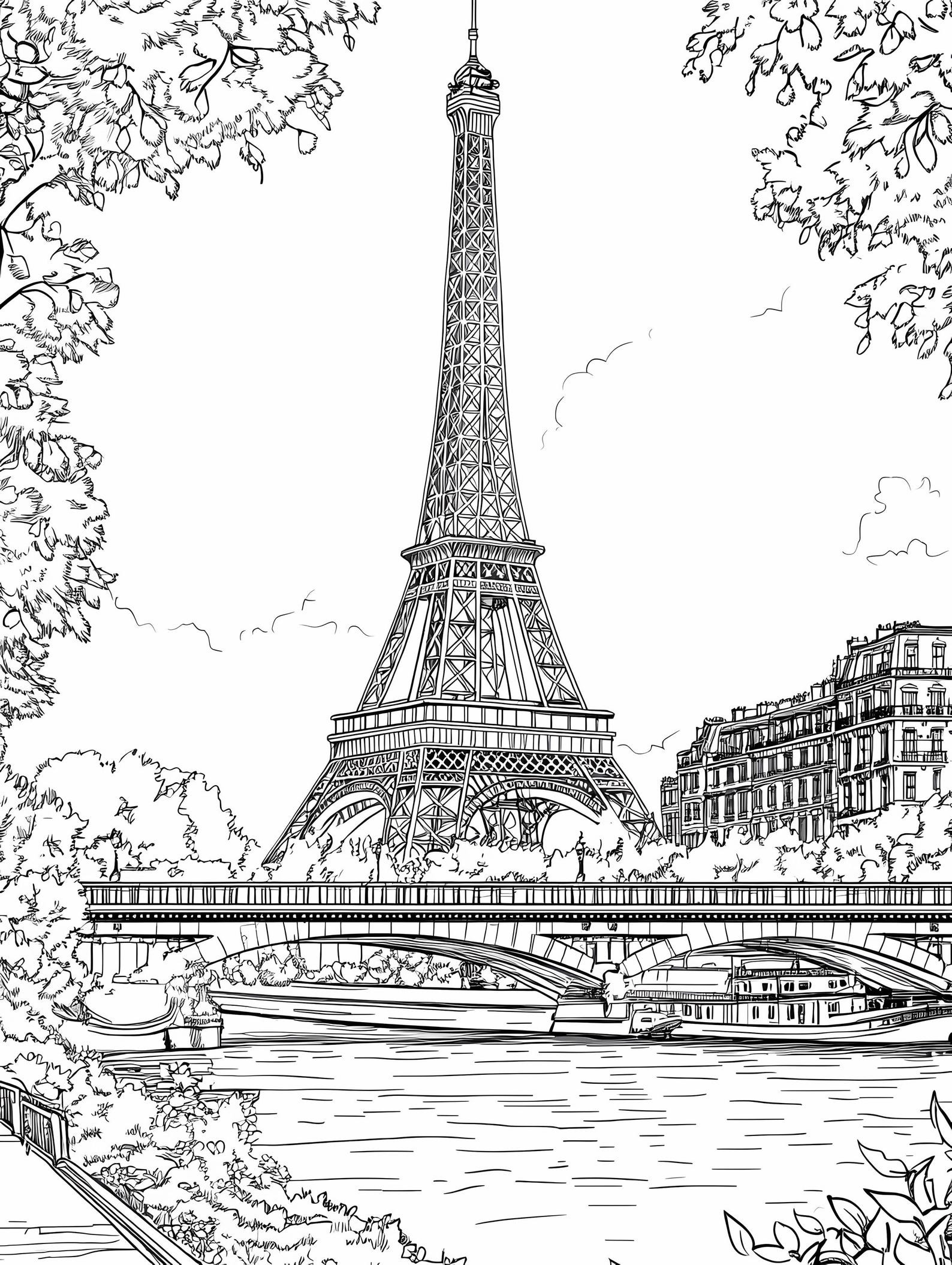 Eiffel Tower Paris Clipart, France Travel Clip Art Design Minimalist ...