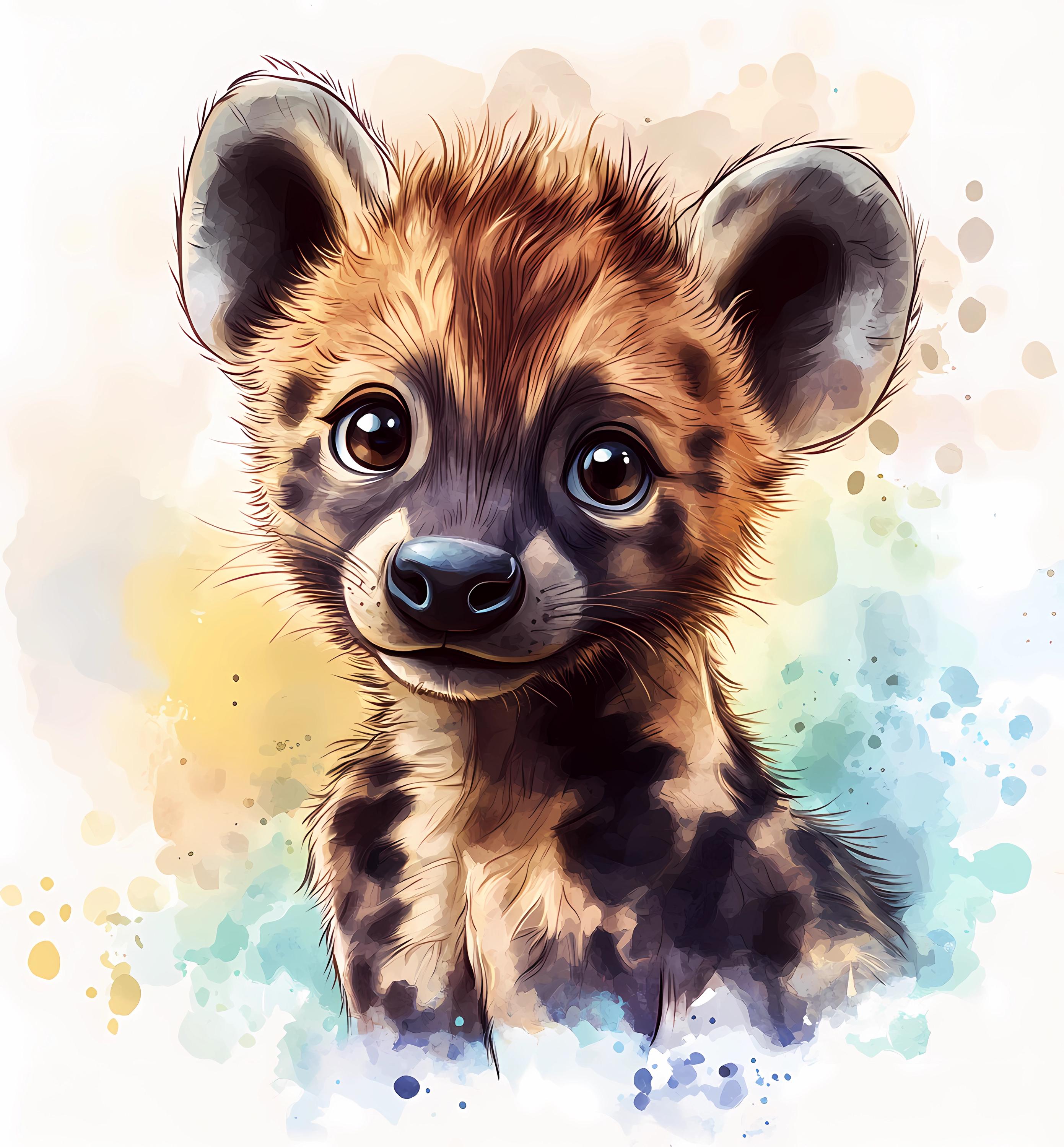 Hyena Baby Clipart, Safari Clipart 8, African Animals, Hyena Sticker ...