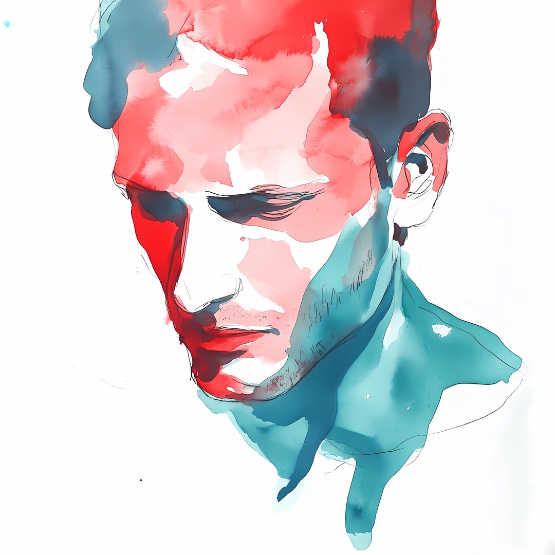 8 Abstract and Expressive Man Face Clipart, Face Clipart, Printable ...