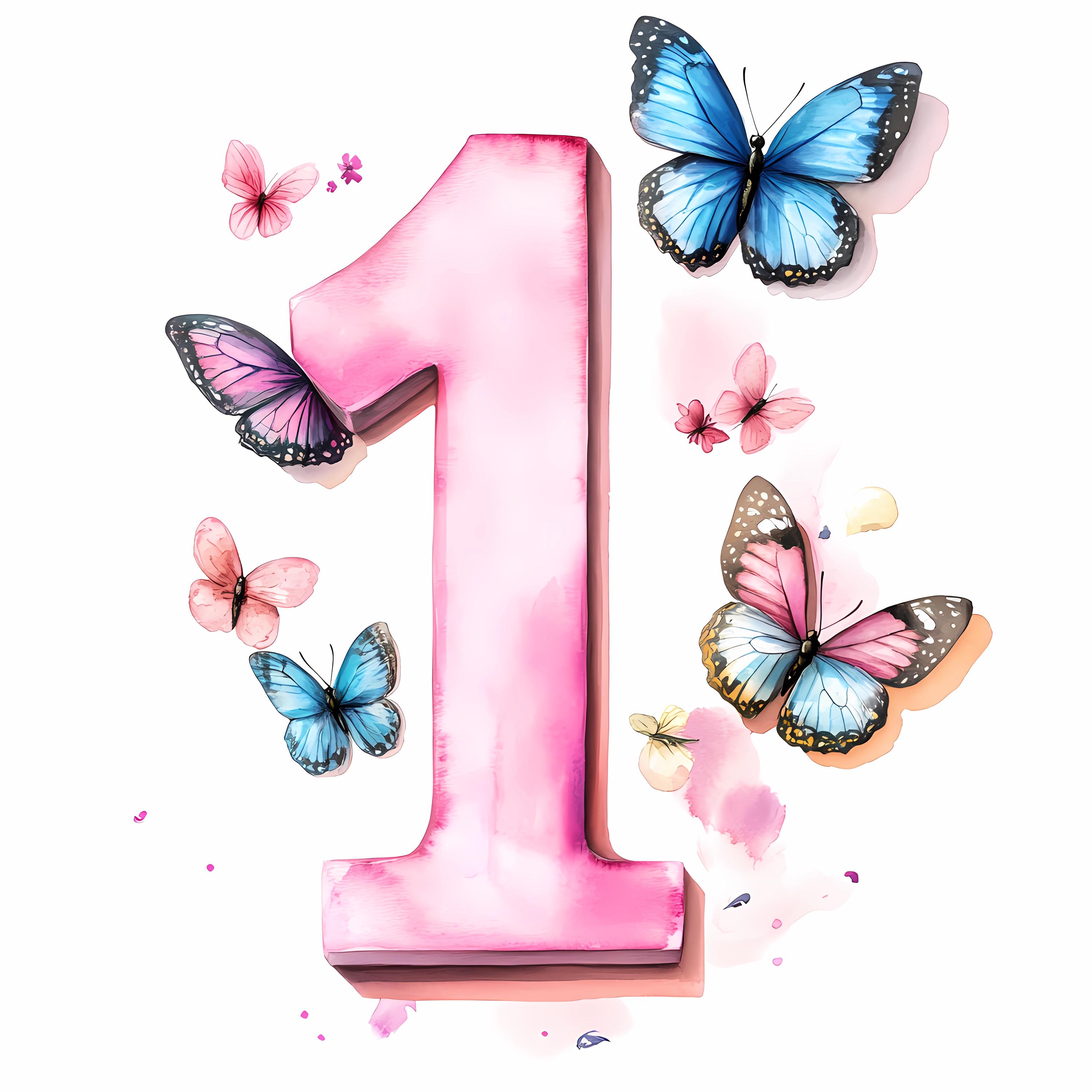 Pink Bow 1st Birthday Clipart Set of 8: Coquette Number One PNG ...