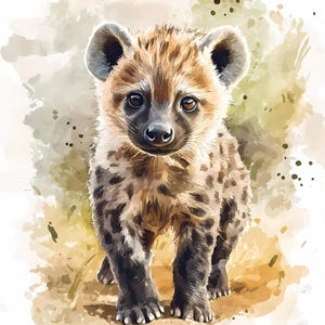 Hyena Baby Clipart, Safari Clipart 8, African Animals, Hyena Sticker ...