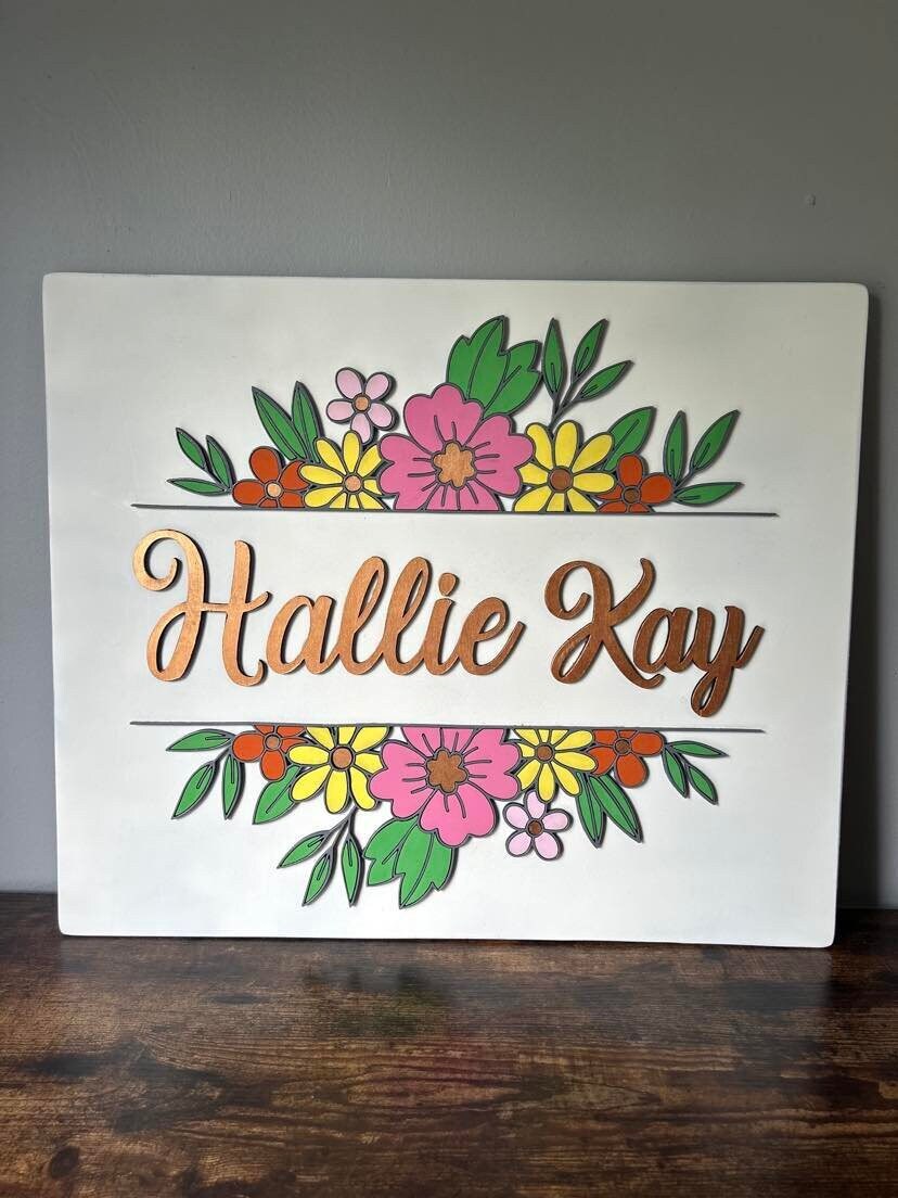Baby Girl Nursery Sign / Nursery Wall Decor / Wildflower Themed Sign ...