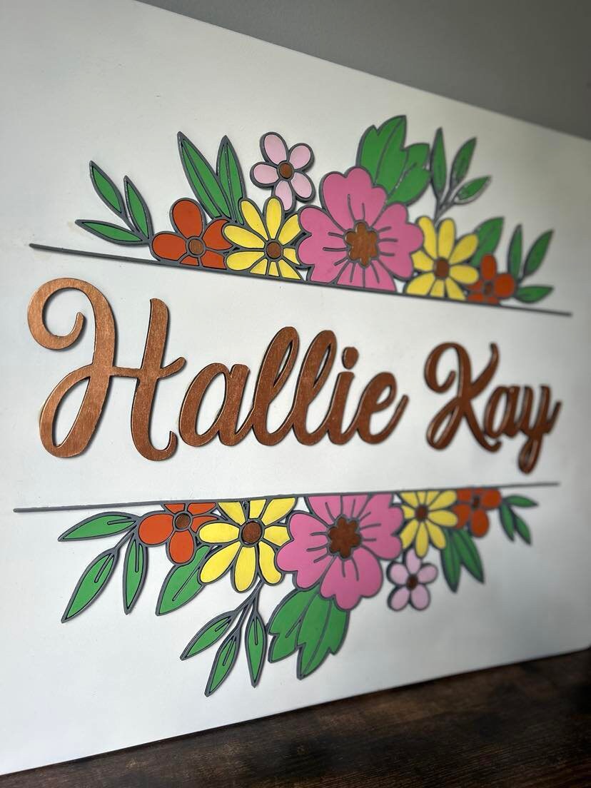 Baby Girl Nursery Sign / Nursery Wall Decor / Wildflower Themed Sign ...