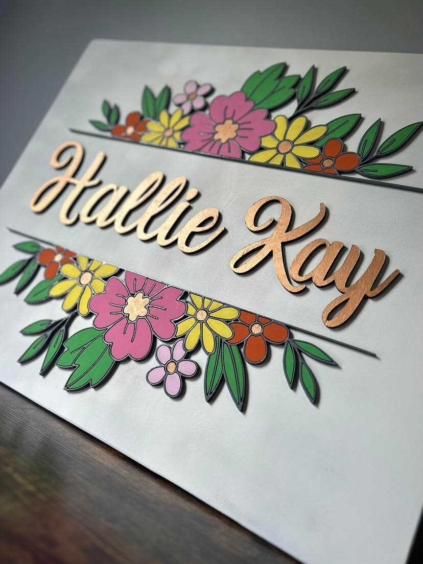 Baby Girl Nursery Sign / Nursery Wall Decor / Wildflower Themed Sign ...