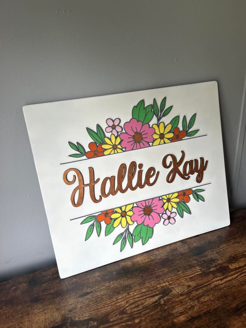 Baby Girl Nursery Sign / Nursery Wall Decor / Wildflower Themed Sign ...