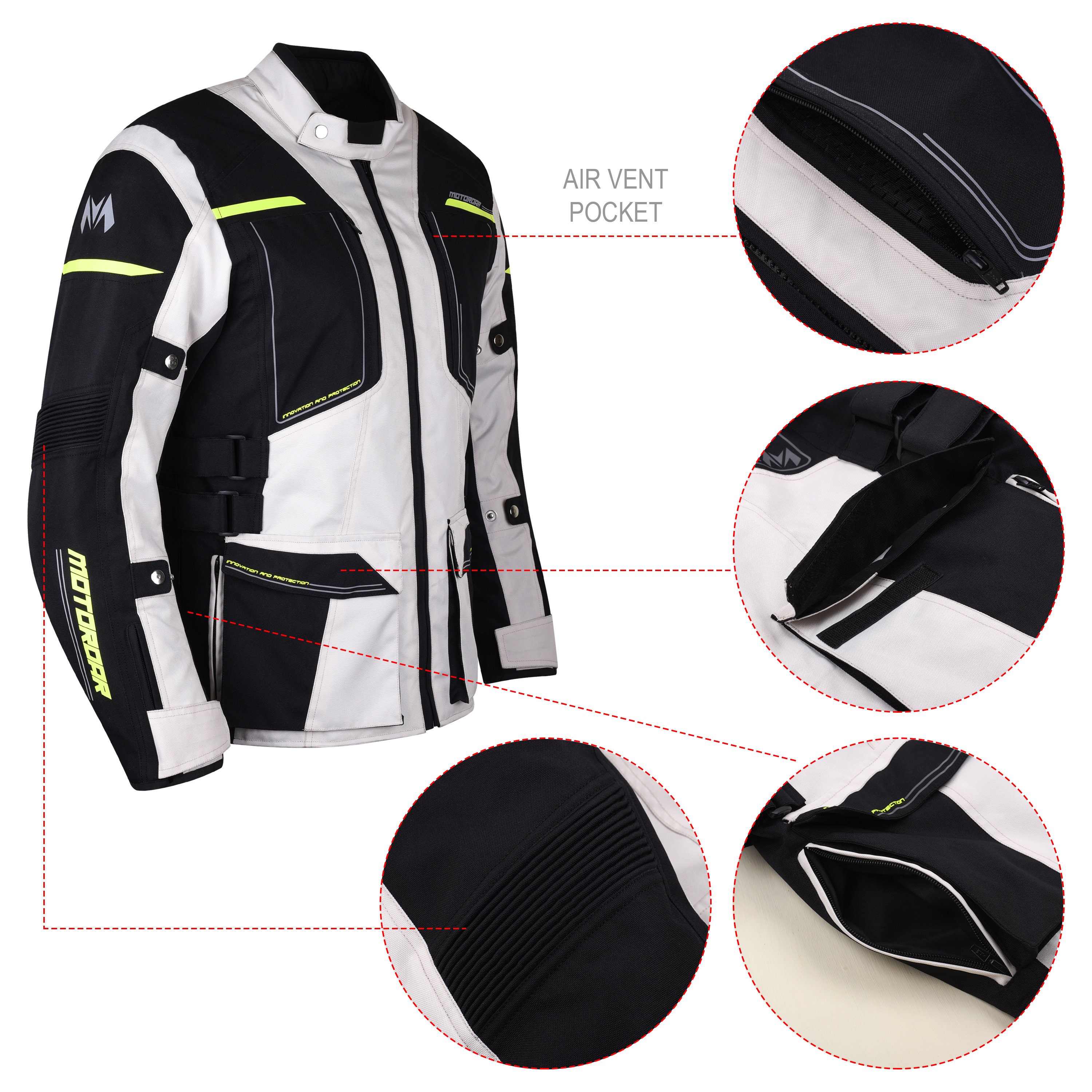 Motoroar Textile Jacket Motorcycle Motorbike Jacket Cordura Waterproof ...