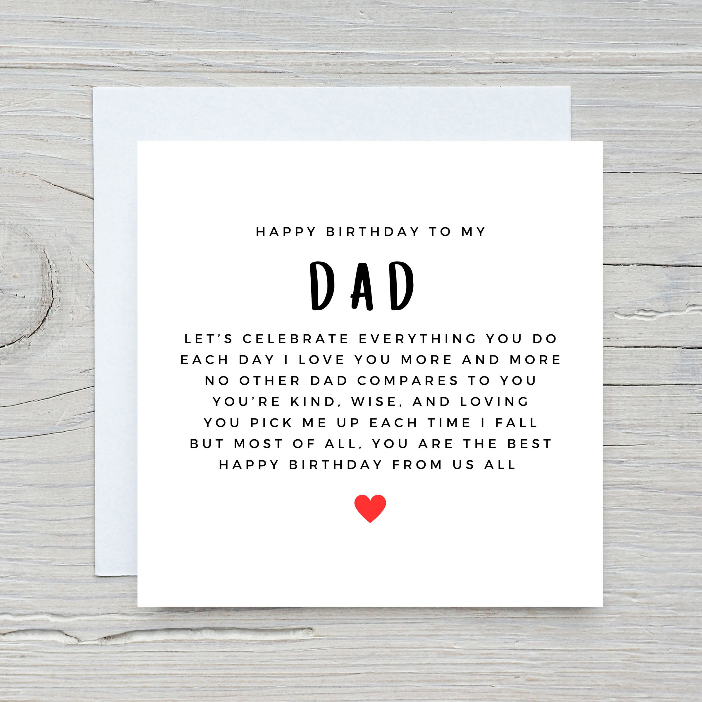 Dad Birthday Card Poem, Dad Birthday Gift, Happy Birthday to My Dad ...