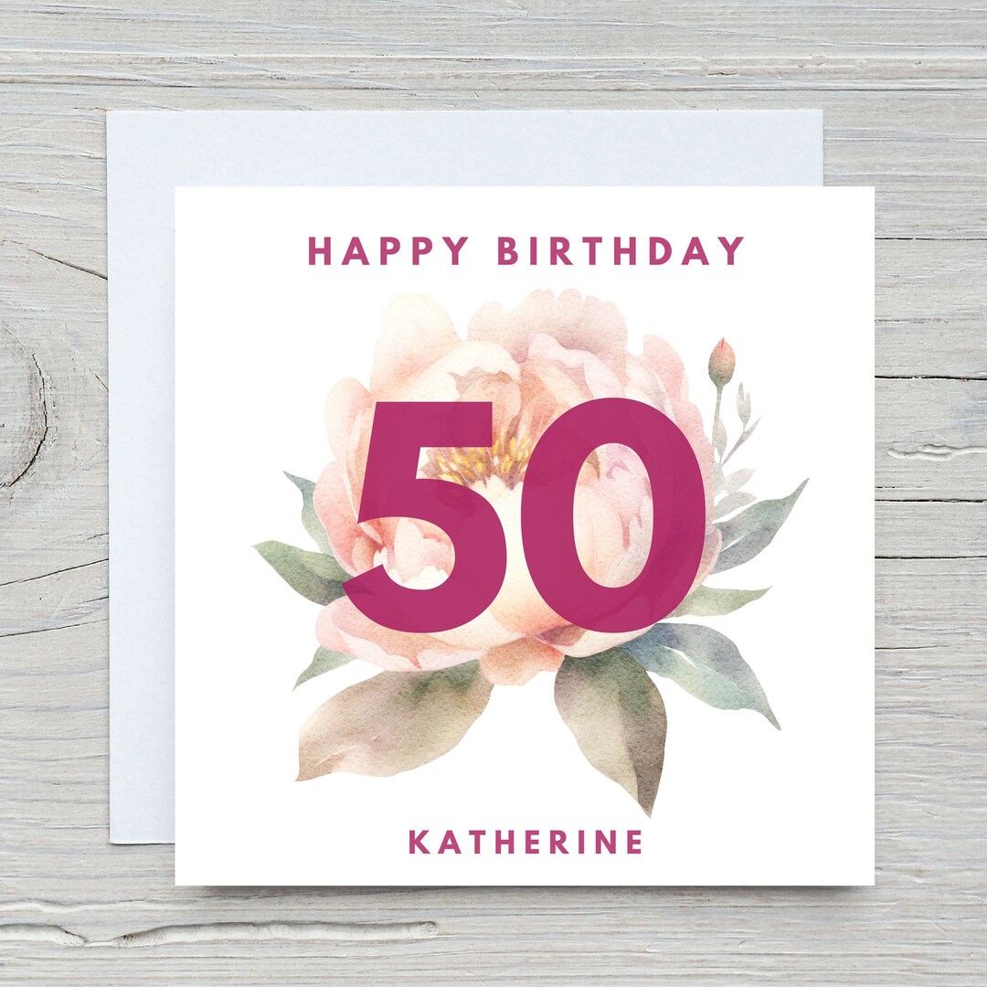 Personalised 50th Birthday Card for Friend, Happy Fiftieth Birthday ...