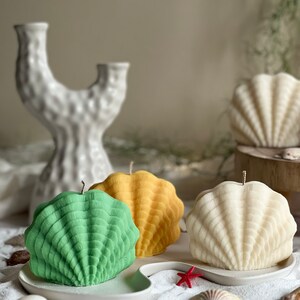 Large Sea Shell Candles | Pillar Candle | Summer Candle | Soy Wax ...