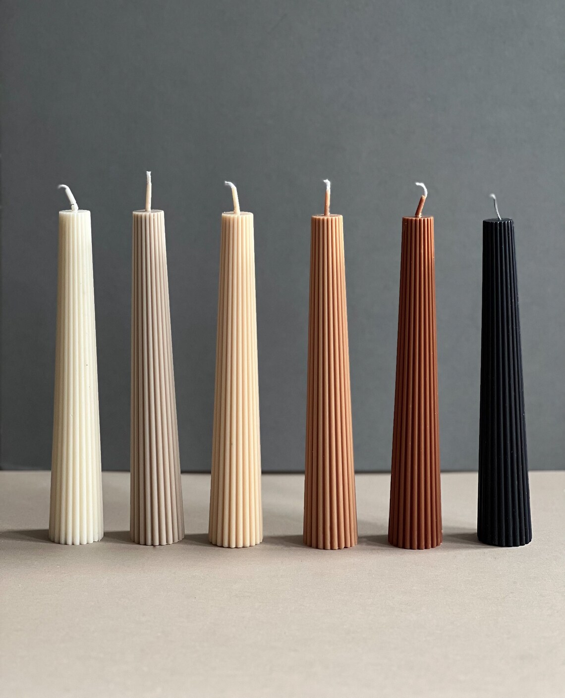 Greko Column Ribbed Candles Ribbed Pillar Candle Dinner - Etsy Canada