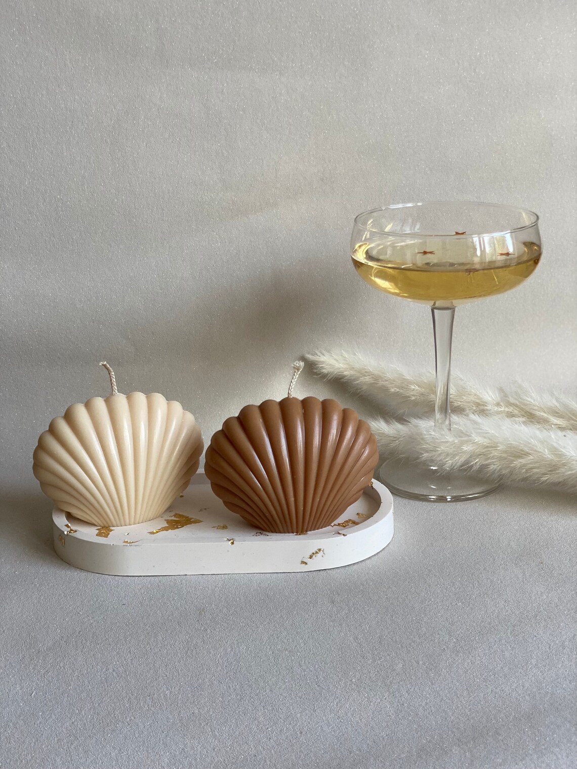 Shell Candles Sea Shell Candle Pastel Colour Candle Soy - Etsy