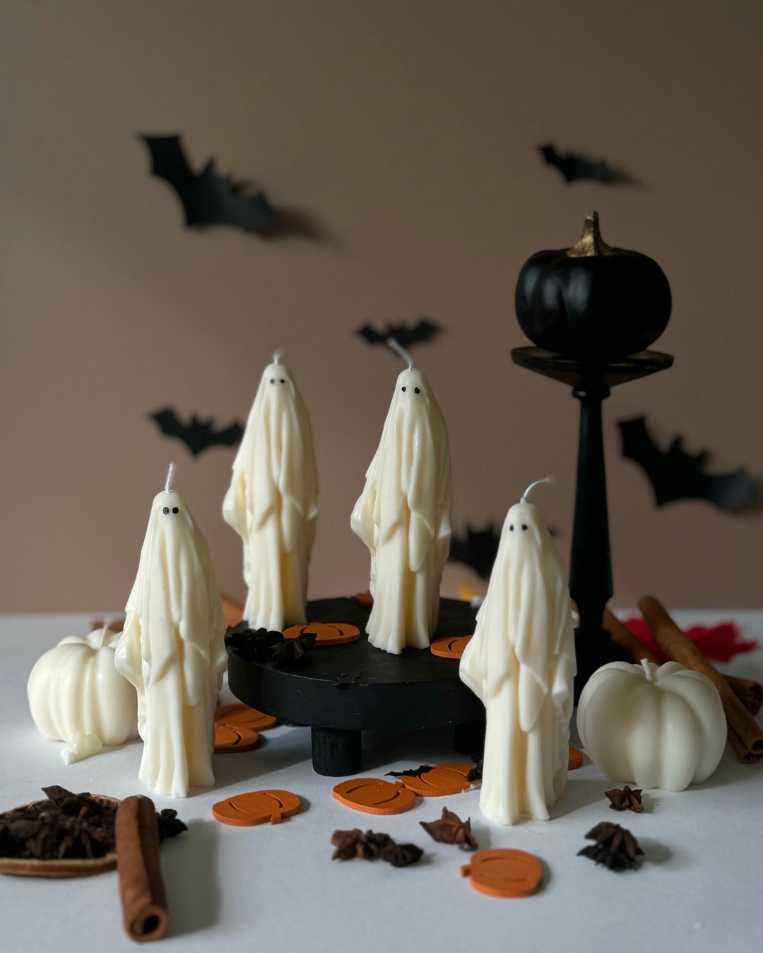 Handmade Ghost Candle: Spooky Halloween Decor, Soy Wax - Etsy