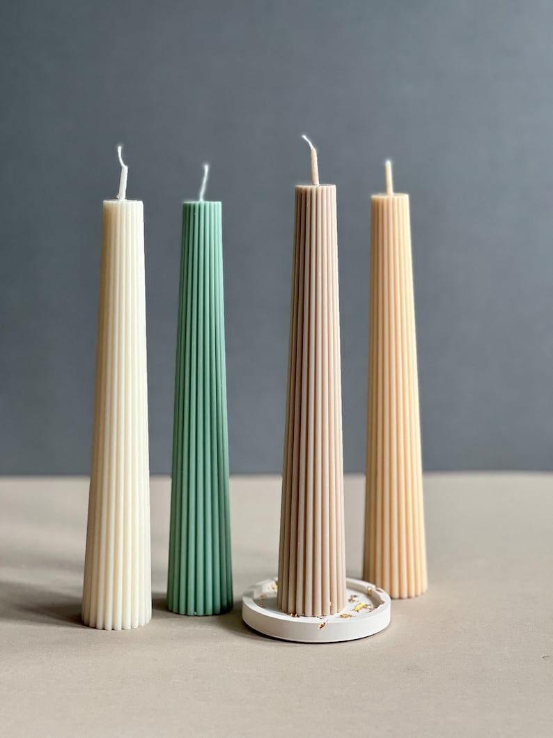 Greko Column Ribbed Candles Ribbed Pillar Candle Dinner - Etsy Canada