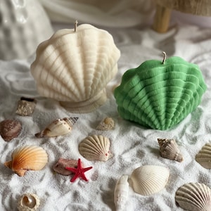 Large Sea Shell Candles | Pillar Candle | Summer Candle | Soy Wax ...