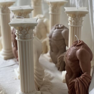Tall Greek Column Candle | Soy Wax Sculpture Candle - Etsy