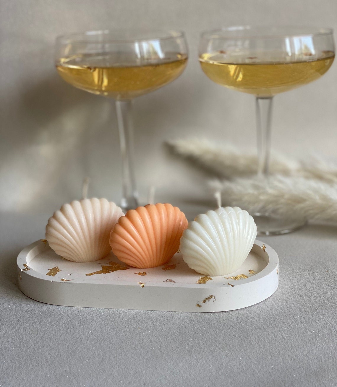 Shell Candles Sea Shell Candle Pastel Colour Candle Soy - Etsy