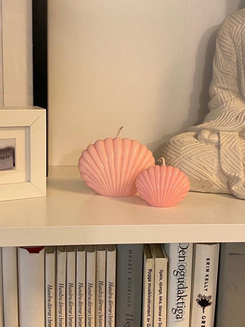 Shell Candles Sea Shell Candle Pastel Colour Candle Soy - Etsy
