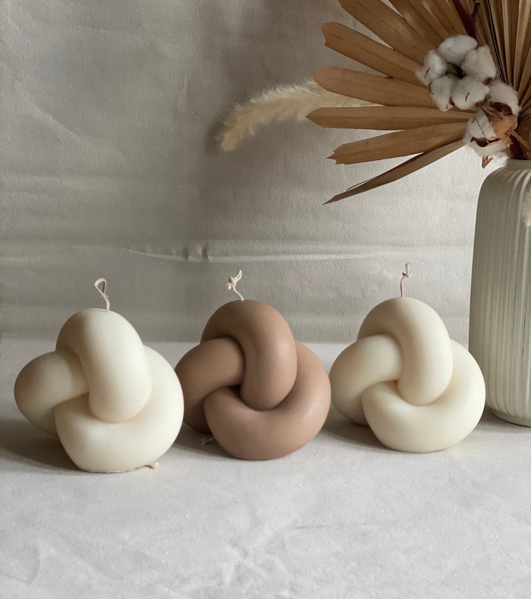 Large Knot Candle |pillar Candle |home Decor Candle |soy Candle ...