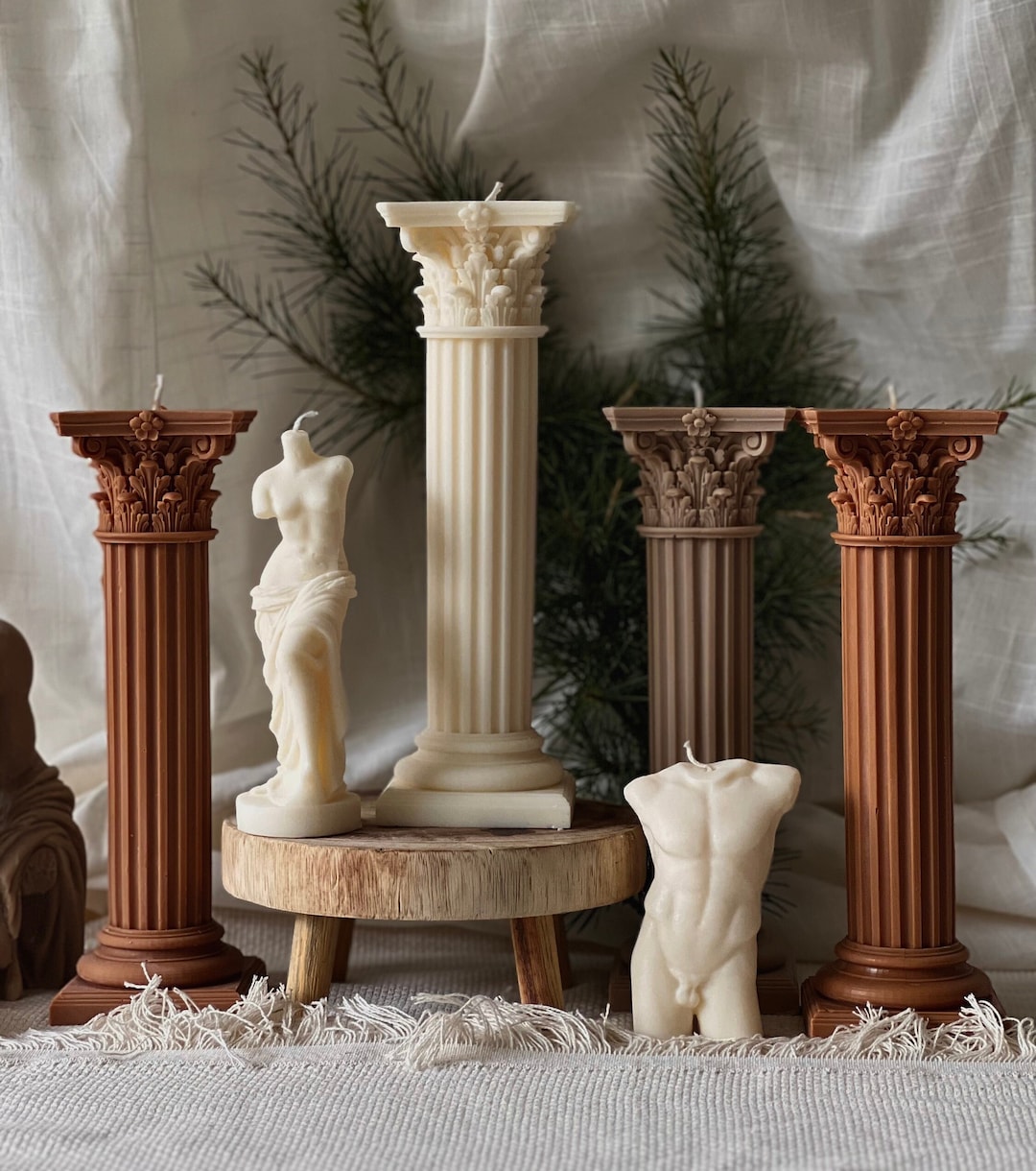 Tall Greek Column Candle| Sculpture Candle | Greek Candle |roman Column ...
