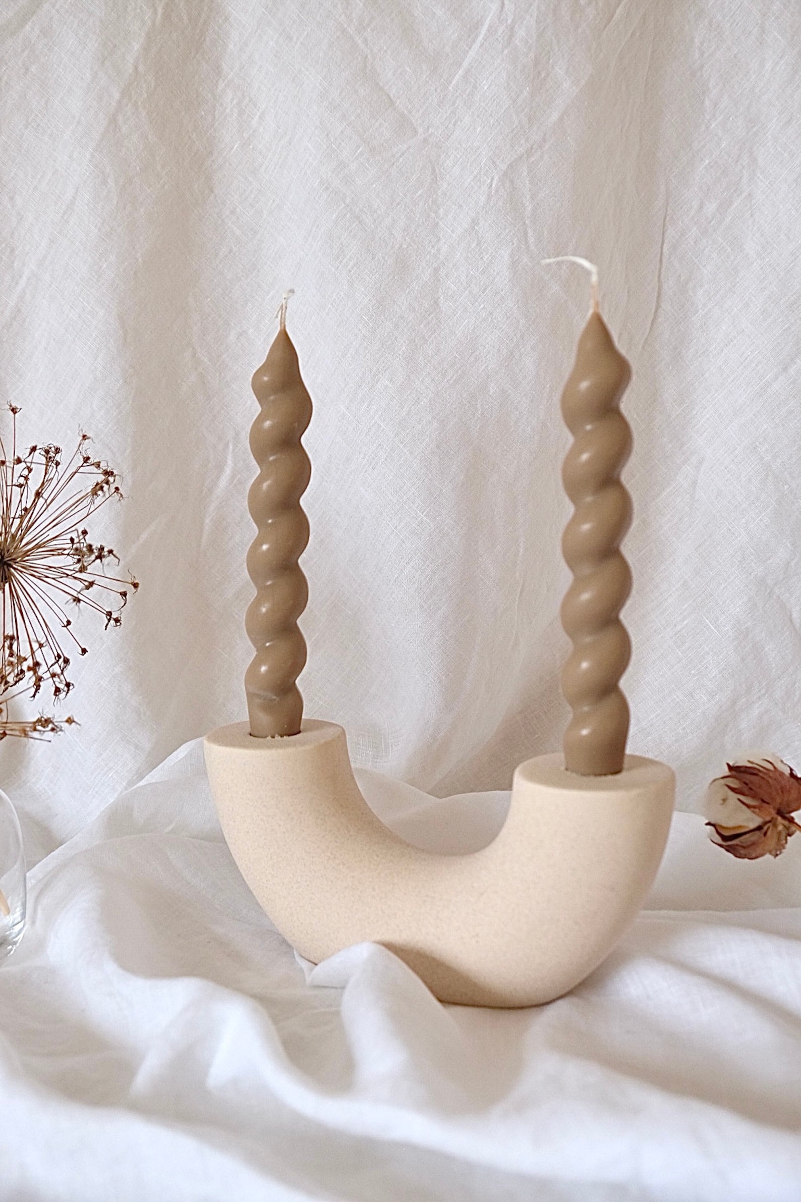 Chunky Twisted Pillar Candle: Decorative Soy Wax Table Candle - Etsy