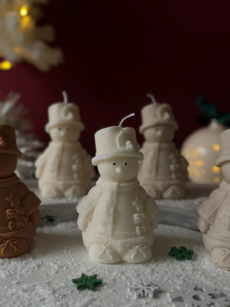 Snowman Candle: Festive Scented Soy Wax Christmas Decor - Etsy UK