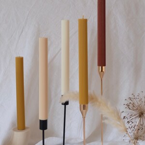 Taper Ribbed Candles | Tall Ribbed Pillar Candle |column Ribbed Candle ...