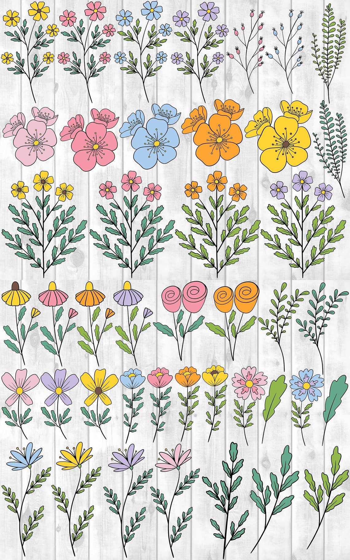 Flower Svg Floral Svg Flower Garden Svg Daisy Svg | Etsy