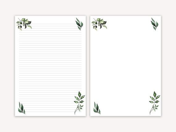 Floral Printable Letter Paper Line Sheet Writing Paper | Etsy
