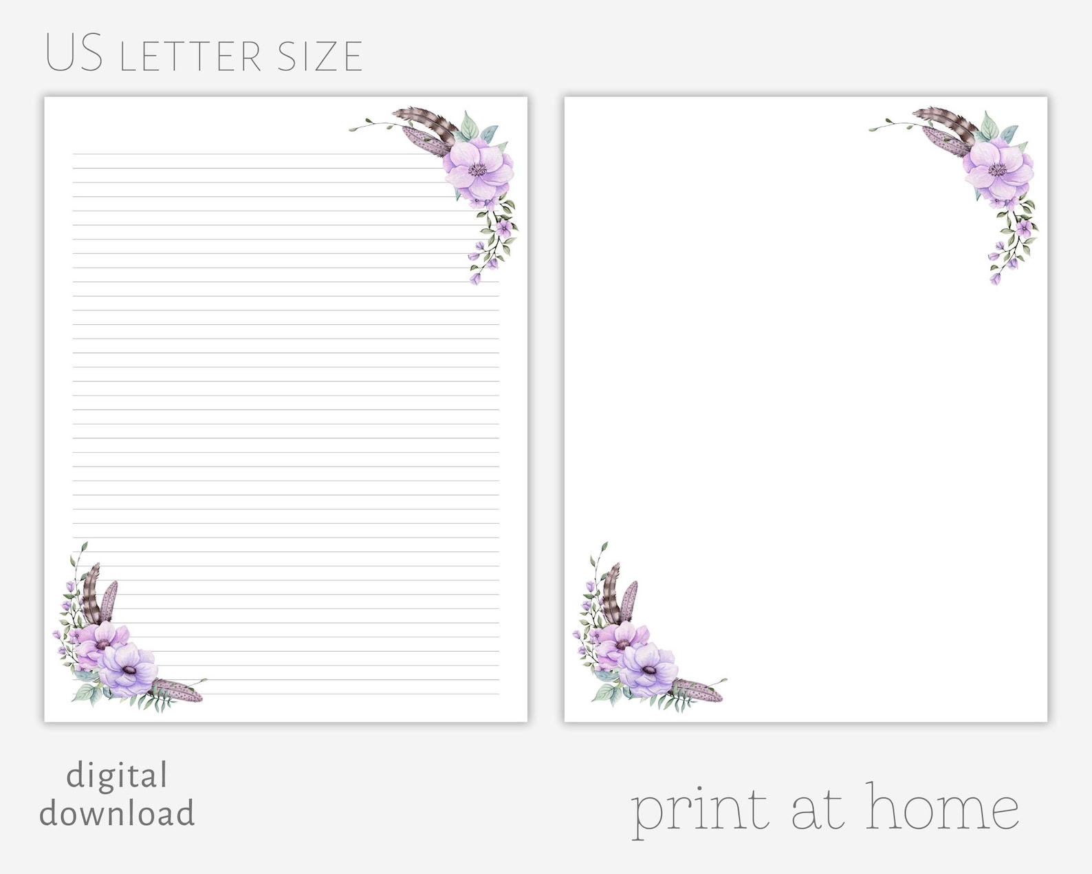 Printable Floral Letter Paper Letter Writing Paper Letter - Etsy
