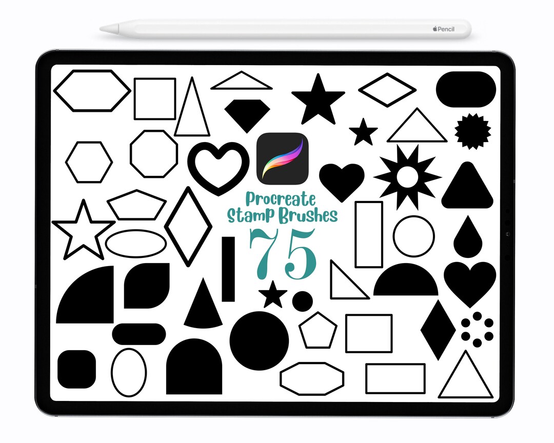 Procreate Shape Brush, Procreate Brushes, Procreate Doodle Stamps ...