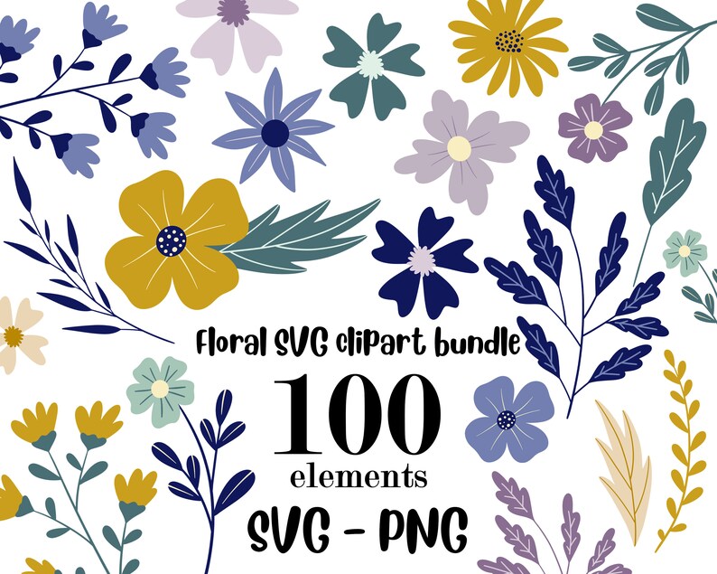 Commercial Use Free Flower Svg Flower Garden Svg Wildflower | Etsy