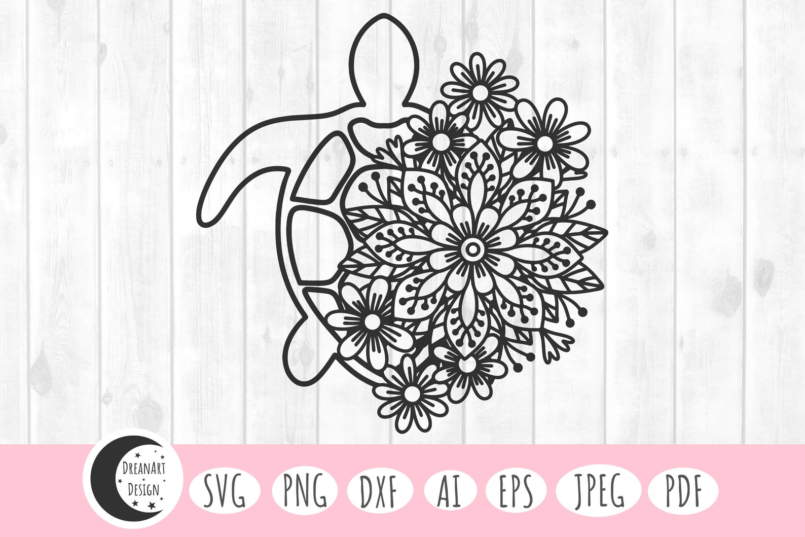Floral Turtle Svg Turtle Svg Mandala Svg Ocean Svg Sea | Etsy