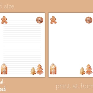 Christmas Letter Writing Paper: Gingerbread Theme (printable) - Etsy