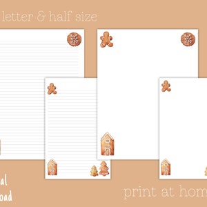 Christmas Letter Writing Paper: Gingerbread Theme (printable) - Etsy