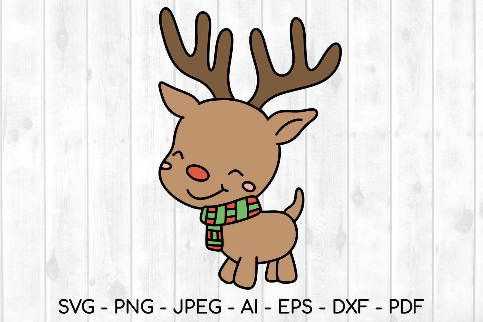 Cute Rudolph SVG Reindeer Svg Rudolph Svg Christmas Svg - Etsy
