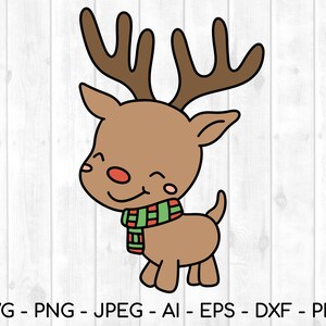 Cute Rudolph SVG, Reindeer Svg, Rudolph Svg, Christmas Svg, Reindeer ...