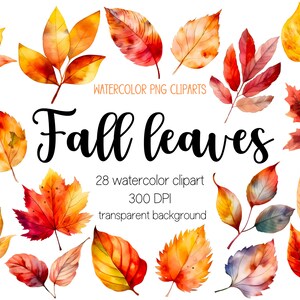Watercolor Fall Leaves Clipart Bundle, Fall Leaves Clipart, Fall ...