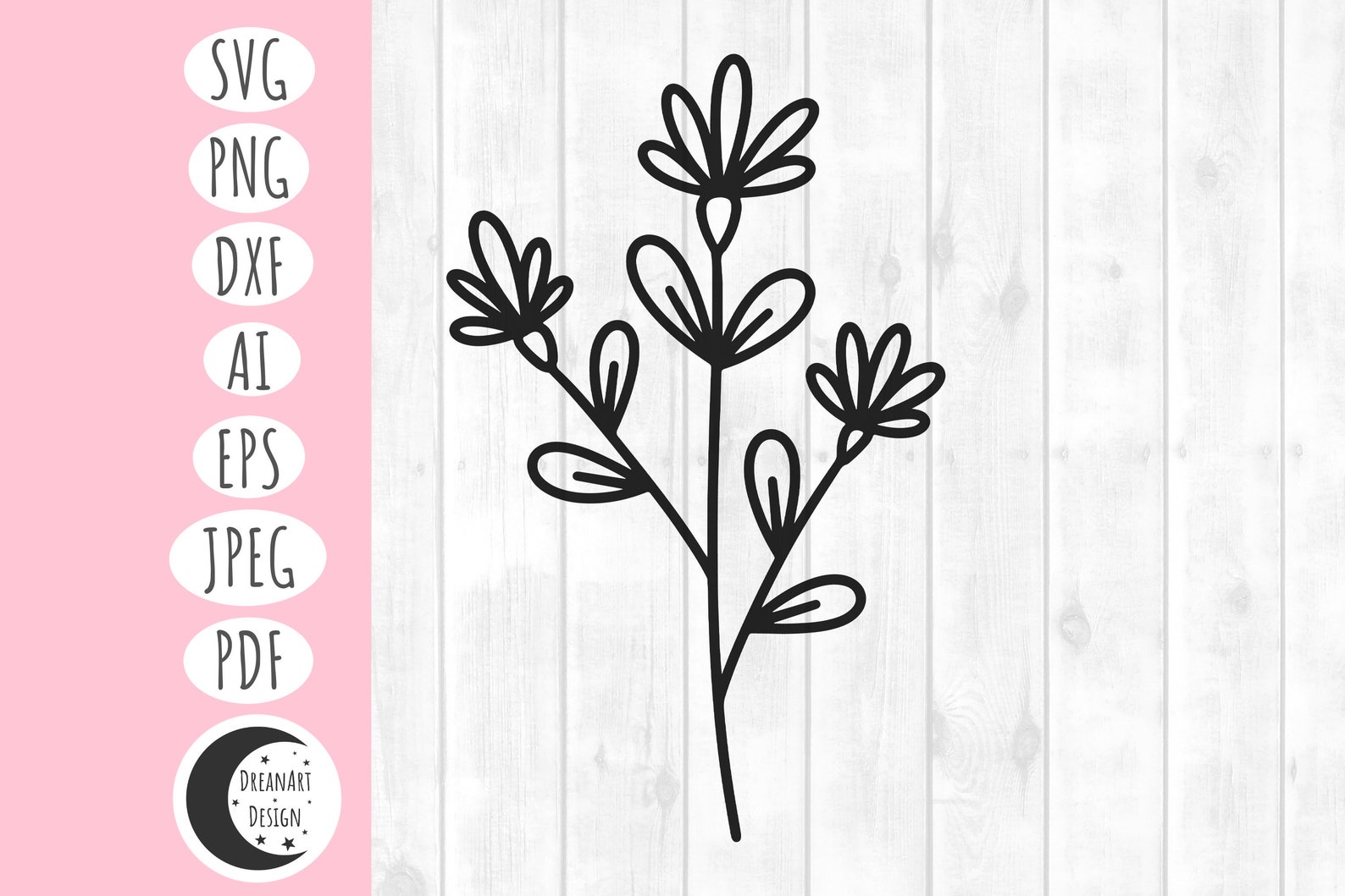 Flower Svg Floral Svg Flower Bouquet Svg Line Flower Svg | Etsy