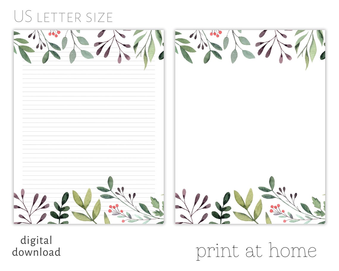 Printable Floral Letter Paper Letter Writing Paper Letter | Etsy