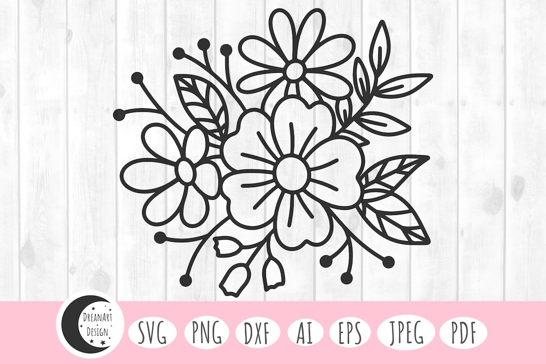 Floral Svg, Flower Svg, Wildflower Svg, Spring Svg, Floral Wreath Svg ...