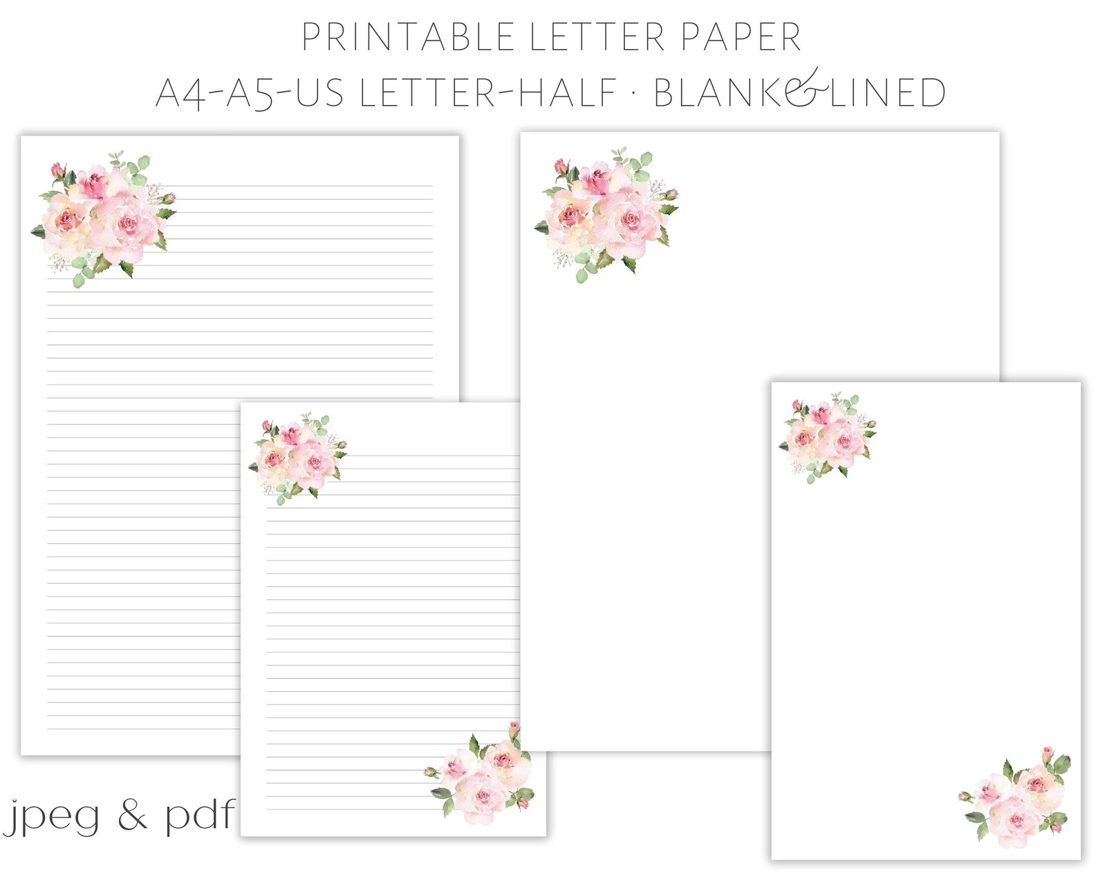 Printable Floral Letter Paper Letter Writing Paper Letter - Etsy