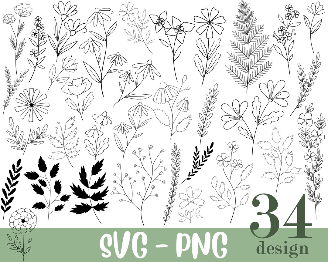 Wildflower Svg, Flower Bundle Svg, Flower Svg, Flower Garden Svg ...