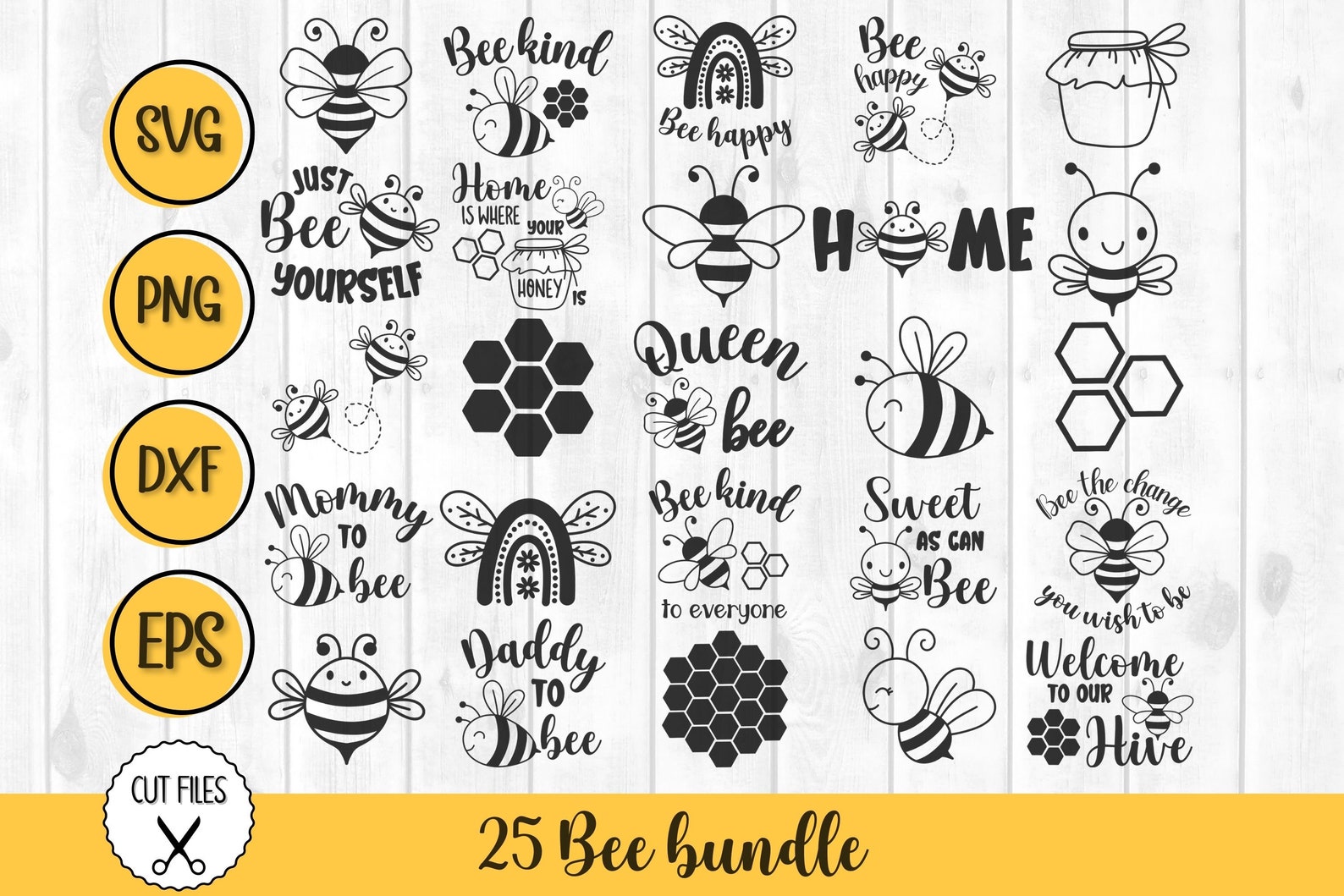25 Bee Svg Bundle Bee Svg Queen Bee Svg Bee Happy Svg Bee - Etsy