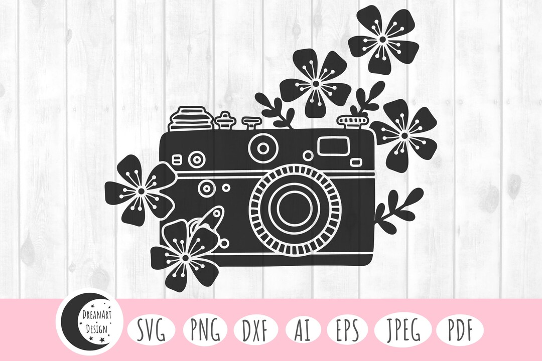 Camera Svg, Floral Camera Svg, Camera Clipart, Photography Svg ...
