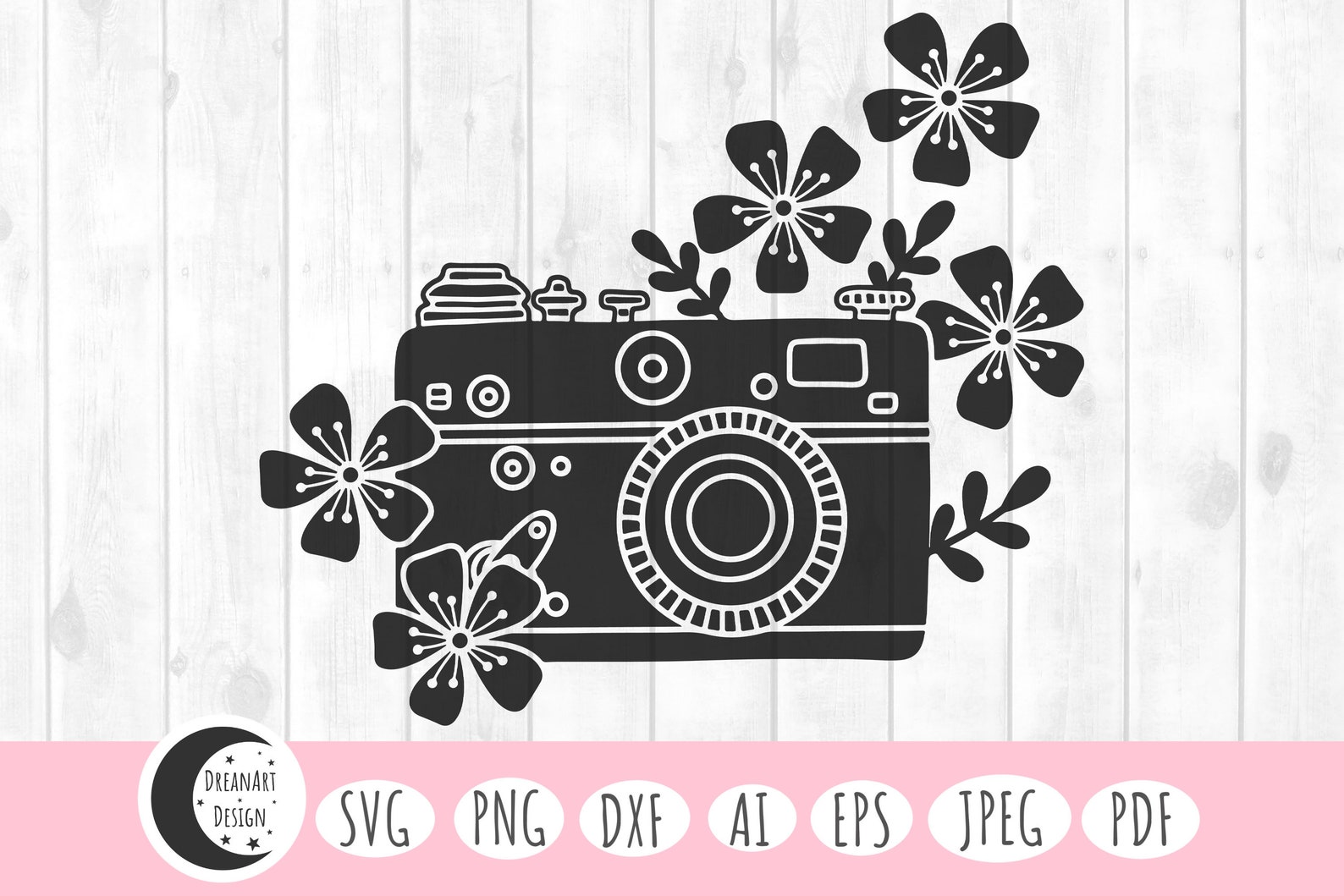 Camera Svg Floral Camera Svg Camera Clipart Photography - Etsy