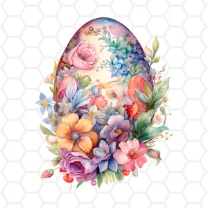 Watercolor Floral Easter Eggs Clipart Bundle, Png Files for Sublimation ...