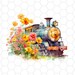Watercolor Floral Train Clipart Bundle, Floral Train Clipart, Train Png ...