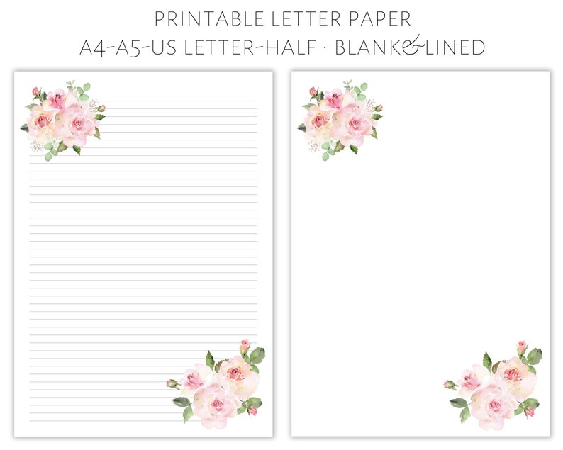 Printable Floral Letter Paper Letter Writing Paper Letter - Etsy
