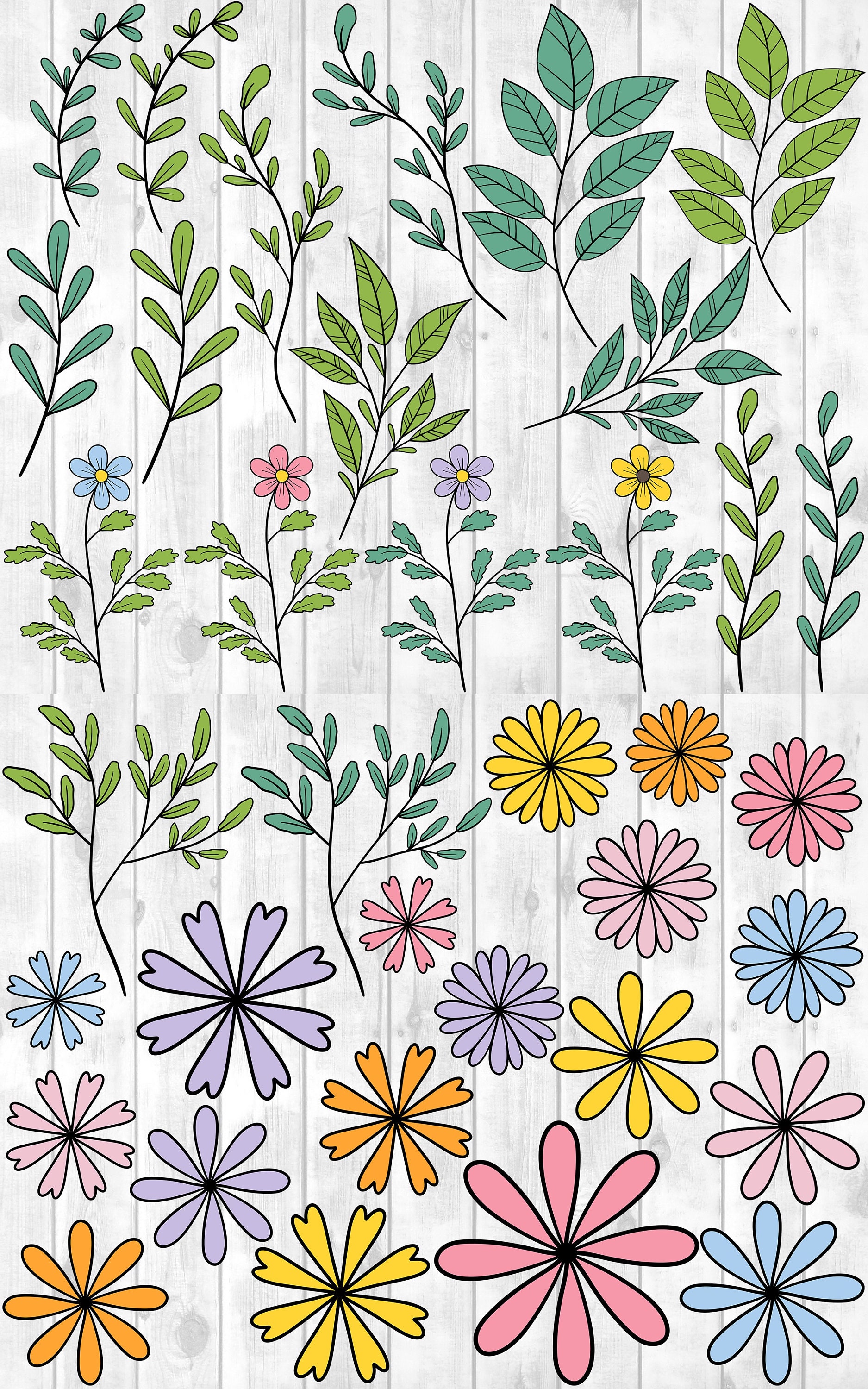 Flower Svg Floral Svg Flower Garden Svg Daisy Svg | Etsy