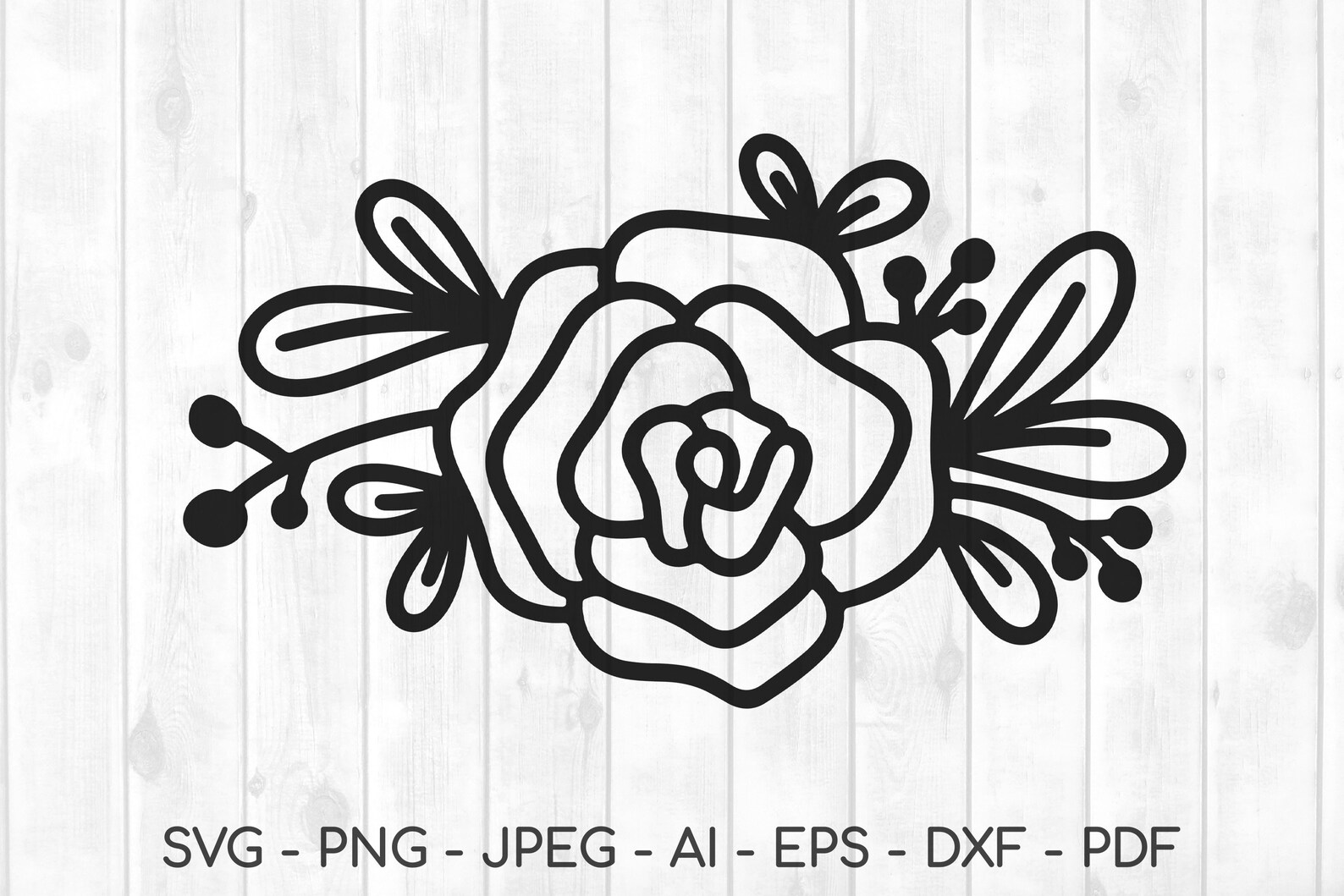 Flower Svg Floral Svg Flower Bouquet Svg Line Flower Svg - Etsy